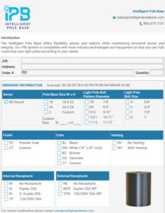 Smart Pole Base Specs - Options | Intelligent Pole Base